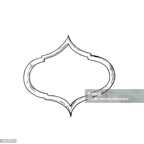 벡터 모로코 아라비아 모자이크 그래픽 일러스트 레이 션은 흰색 배경에 고립되어 있습니다 무슬림 손으로 그린 선 스케치 휴일 라마단 카림 또는 이드 알 아드하 2025