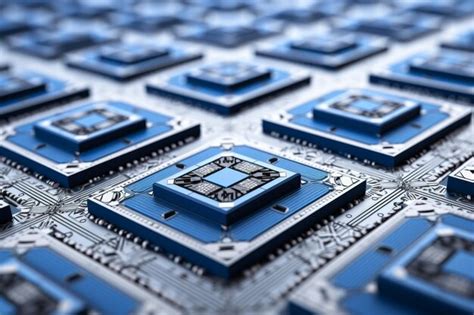 Microcircuits Chips Displayed On Pristine White Background For Optimal Search Results Premium