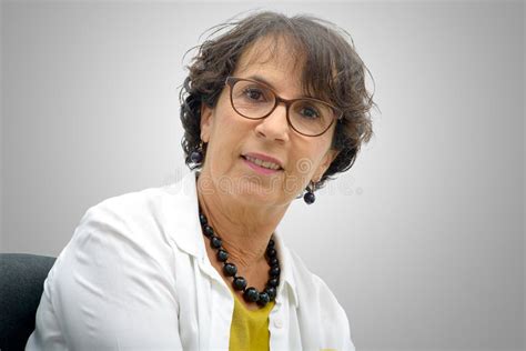 Portrait Of Brunette Mature Woman With Glasses Stock Image Image Of Beauty Cheerful 89074615