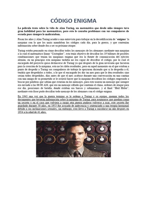 Resumen Película Código Enigma Pdf Resumen Película Código Enigma Pdf