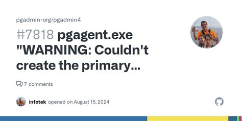 Pgagentexe Warning Couldnt Create The Primary Connection Postgresql Scheduling Agent Not