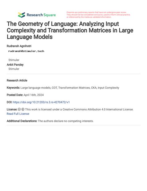 Pdf The Geometry Of Language Analyzing Input Complexity And
