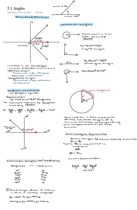 51 Angles Elementary Functions Chapter 51 Notes Math 1410 5
