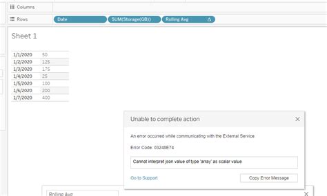 Unable To Compute Table Calculations Using Multiple Rows Such As A