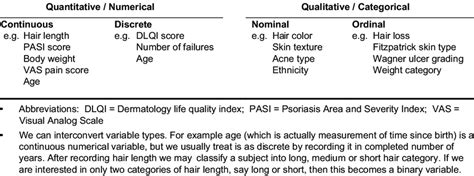 Examples Of The Basic Variable Types Download Table
