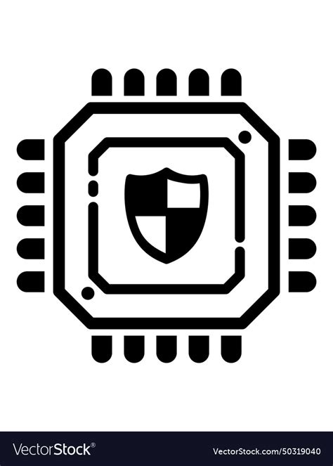 microchip flat icon isolated on white background vector image