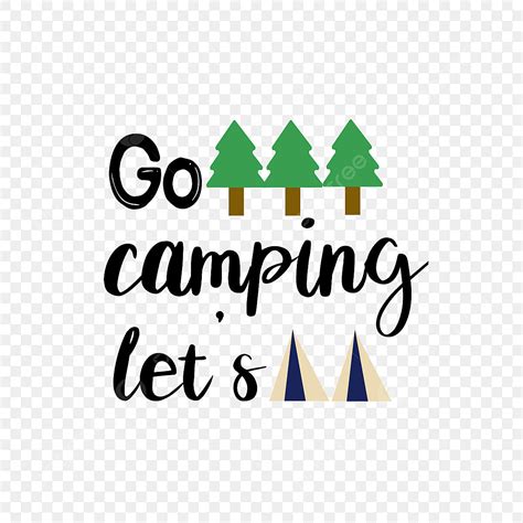 Svg Hand Drawn Let S Go Camping Black English Alphabet Tree