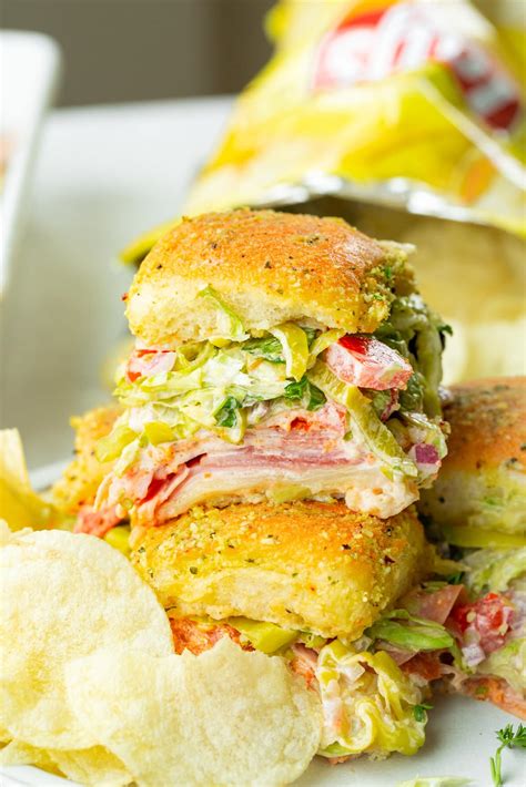 Italian Sliders Recipe Baked Party Appetizer For Game Day