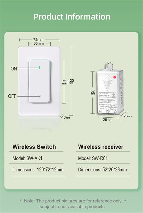Wireless Ip66 Light Switch Kit Mini Remote Wall Switch Without Wifi Single Pole 10a Max Current