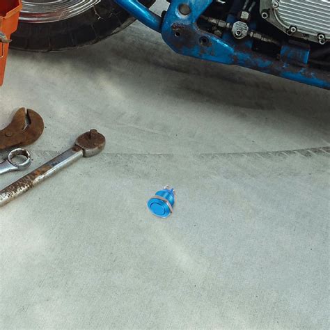 Hemoton Blue Self Locking Latching Round Metal Push Button Switch For Boat Cars Truck Automotive