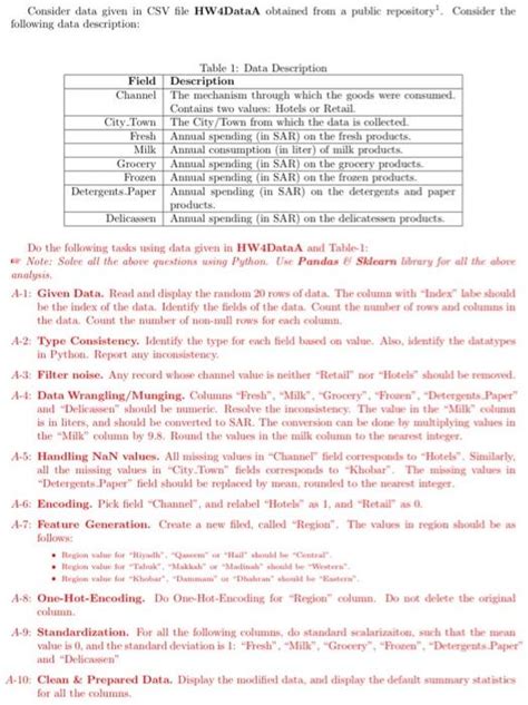 Solved Consider Data Given In Csv File Hw4dataa Obtained