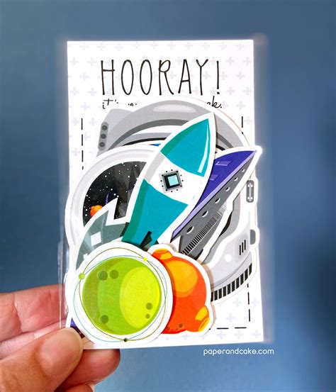 5 Space Stickers Rocket Ship Astronaut Planets Waterproof Sticker