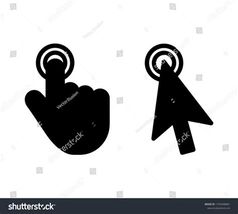 Mouse Click Cursor Icon Black Solid Stock Vector Royalty Free Shutterstock