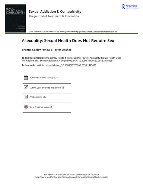 PDF Asexuality Sexual Health Does Not Require Sex