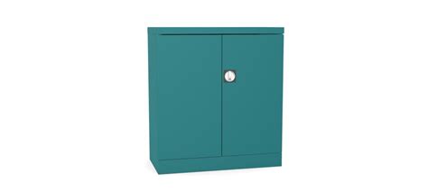 Low Office Cupboard Silverline Bisley Ocean Cobalt 2 Door