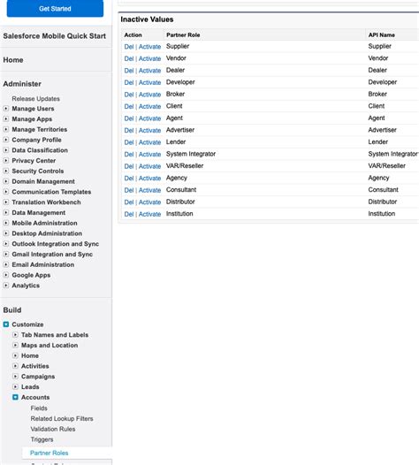 lightning how to customize the partner object in account salesforce