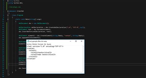 Crear archivo XML en C decodigo com con código de ejemplo