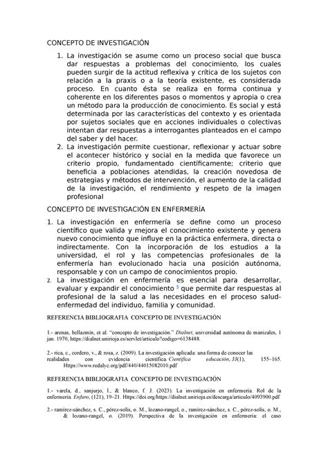 Concepto De Investigación Según Autores Concepto De InvestigaciÓn 1