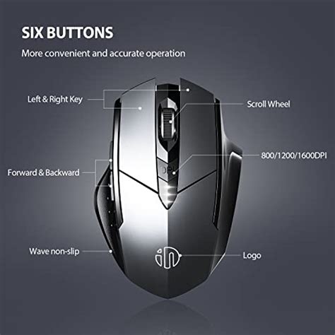 Bluetooth Mouse Upgraded Battery Level Visible Inphic Rechargeable