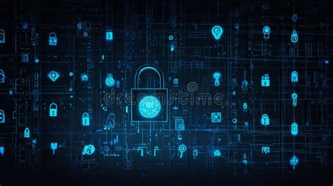 A Digital Grid Stretching Into The Distance With Floating Padlock Symbols And Interconnected