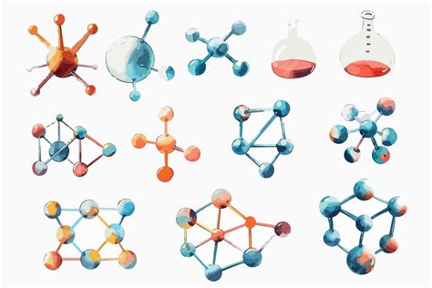 Molecules With Different Structures Vector Illustration Premium Ai