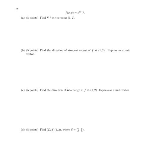 Solved F X Y E2x Y A 5 ﻿points ﻿find Gradf At The Point