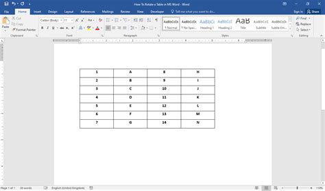 How To Rotate A Table In Word OfficeBeginner