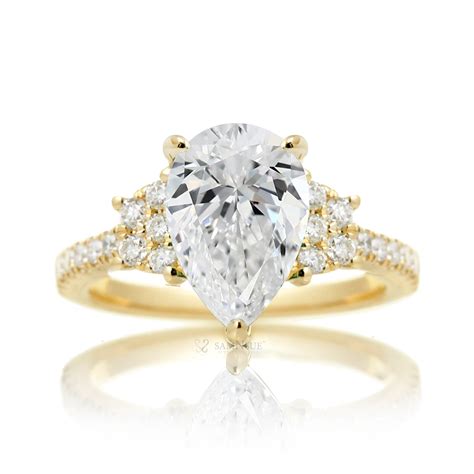 Pear Lab Grown Diamond Rings Shop Lab Created Pear Diamonds