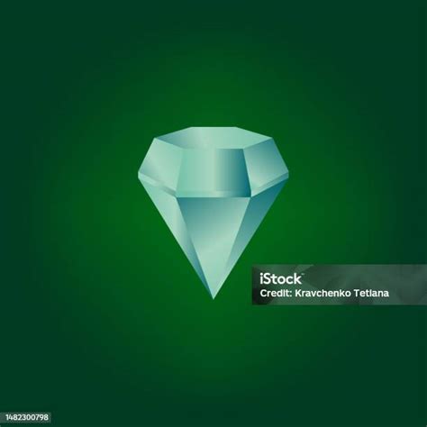 3d 다이아몬드 녹색 배경입니다 쥬얼리 젬스톤 다이아몬드 브릴리언트 쥬얼 젬 벡터 그림입니다 3차원 형태에 대한 스톡 벡터 아트 및 기타 이미지 Istock