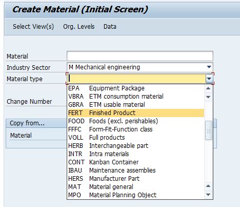 Material Type Configuration SAP Community