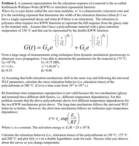 Solved Problem A Common Representation For The Relaxation Chegg