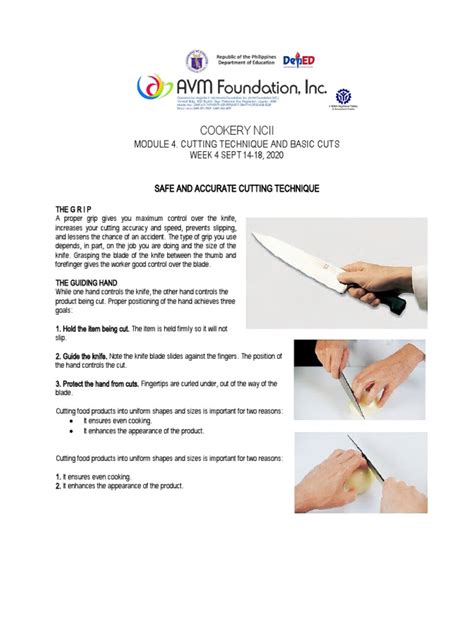 Module 4 Basic Cuts Pdf Knife Cooking