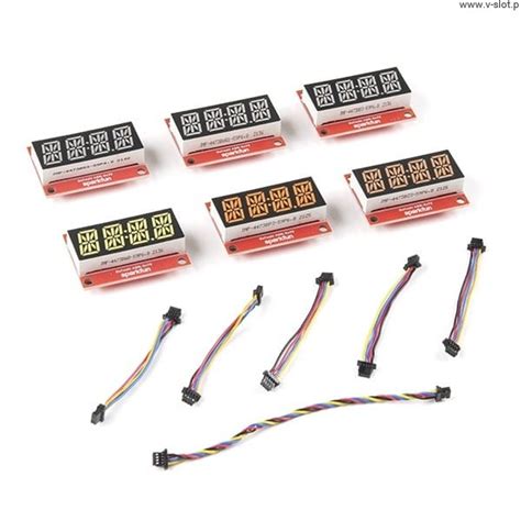 Zestaw 6 Wyświetlaczy Alfanumerycznych Qwiic Alphanumeric Display Kit