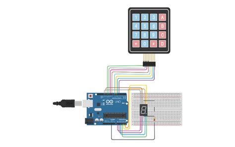Circuit Design Teclado 4x4 Display 7 Segmentos Tinkercad