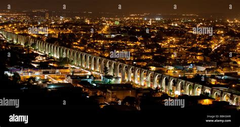 Night Photo Of Water Aqueduct Stretching 4200 Feet Across The Spanish