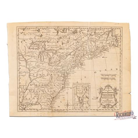 1763 Map Of Carolinas And Georgia With Indian Lands Richmond Auctions