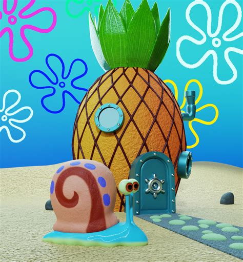 Artstation Gary The Snail Spongebobs House