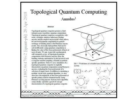 Topological Quantum Computing