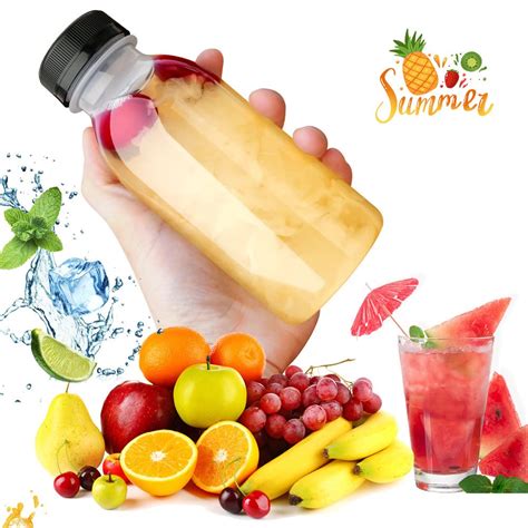 42 Pcs 8 Oz Clear Plastic Juice Bottles With Caps Bulk Pack In Nepal