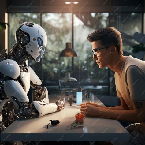 Premium Photo The Ultimate Showdown Humans Team Vs Robots Team A