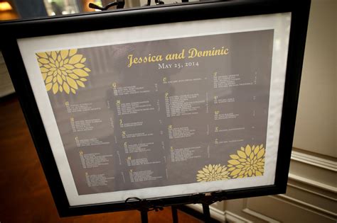 Gray Table Assignment Sign With Yellow Accents