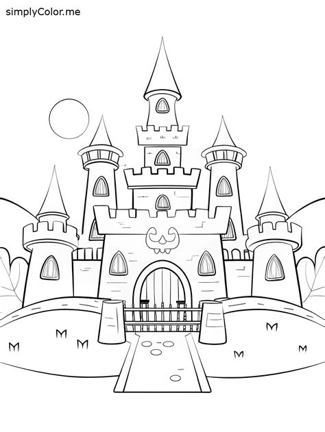 Bowser Castle Coloring Page In 2025 Castle Coloring Page Coloring