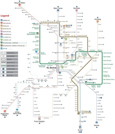 Klang Valley Integrated Transit Map 2017 Mymagesvertical