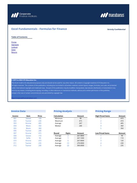 Excel Fundamentals Formulas For Finance Complete Pdf Net