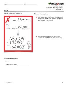 MathByExample Subtracting Multi Digit Numbers By SERP Institute