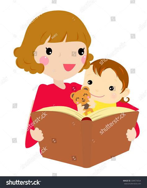 Mother Reading Her Daughter Story Vector Stock Vector Royalty Free 339573554 Shutterstock