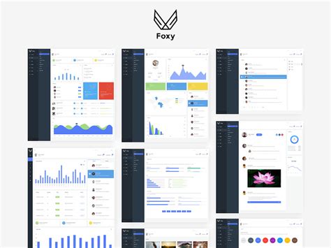 Foxy Admin Panel Dashboard UI Kit Free PSD Freebie Supply