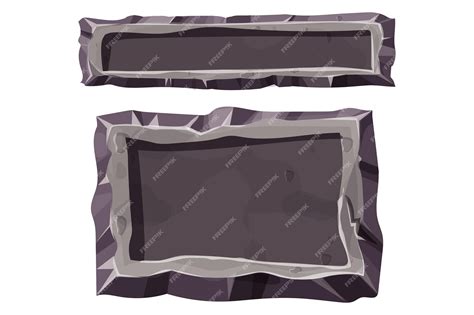 Premium Vector Set Stone Game Menu Panels Textured Ui Frames