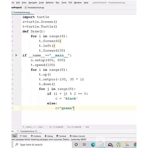 Drawing A Chess ♟️ Board Using Python Turtle Graphics Python Coding