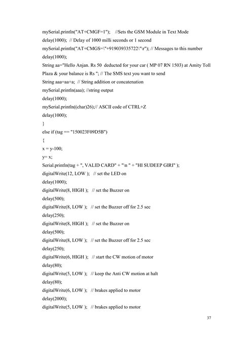 Project Report Rfid Based Automated Toll Collection System Using Arduino Amity University Pdf